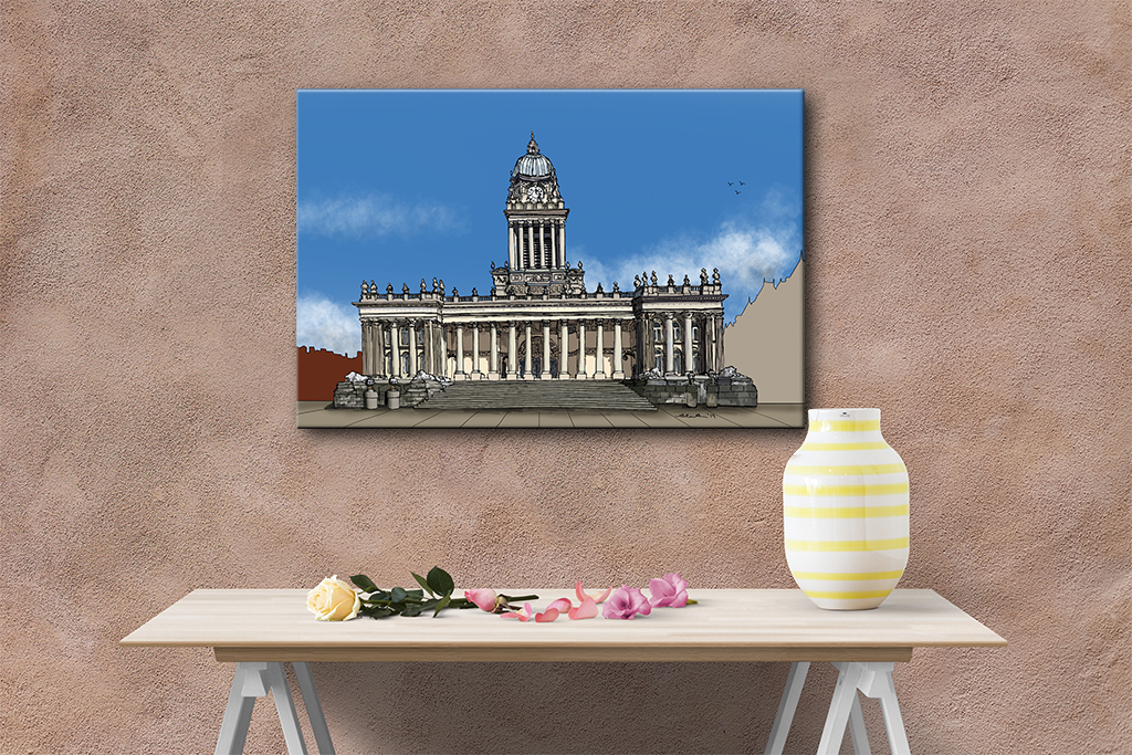 Art & Collectibles Drawing & Illustration Leeds Town Hall Print etna.com.pe