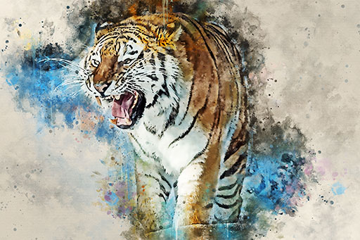 Splatter Paint Tiger Pattern